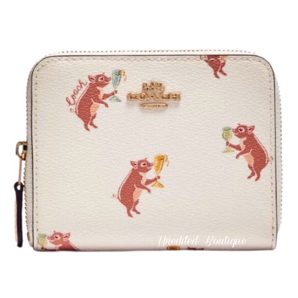 Coach | Bags | Coach Party Pig Small Zip Wallet In Printed Canvas ...
